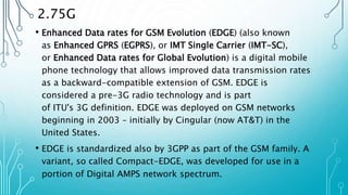 Mobile phone generations (Protocols, Terminology,interfaces) | PPTX