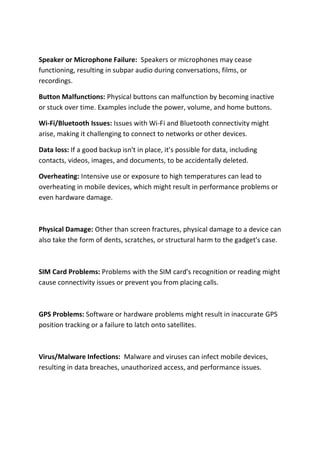 Mobile Phone Issues.pdf | Smartphones | Consumer Electronics