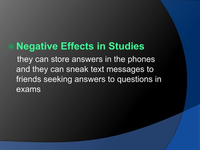 Effect of Mobile phones on Student Life | PPTX | Phone Services | Home ...