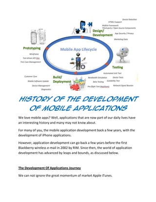 History Of The Development Of Mobile Applications | DOCX