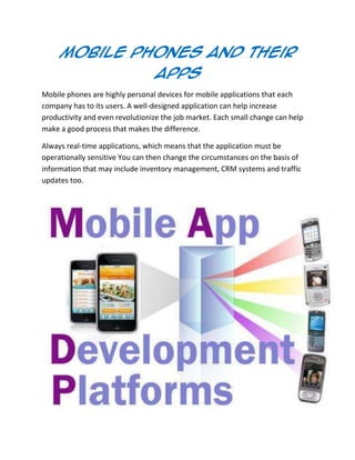 History Of The Development Of Mobile Applications | DOCX