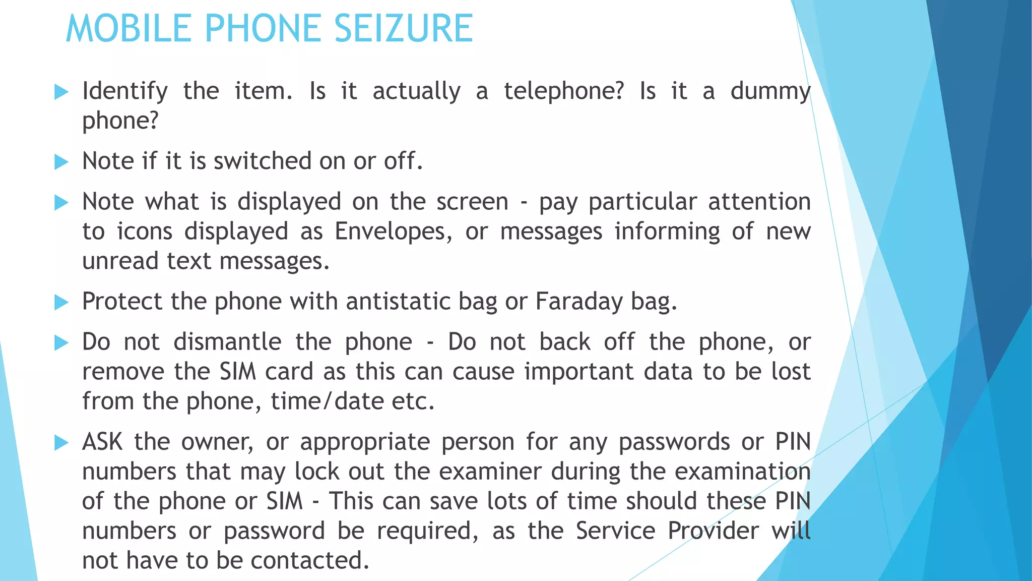 Mobile Phone Seizure Guide by Raghu Khimani | PPTX