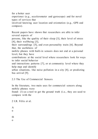 Mobile Phone SensingCurrent Trends and ChallengesIván R | PDF