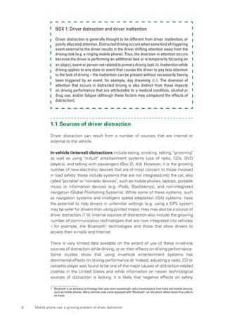 Mobile phone use - a growing problem of driver distraction - UN | PDF