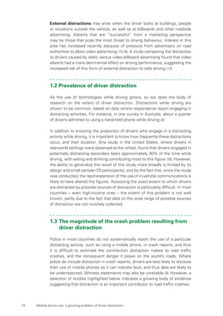 Mobile phone use - a growing problem of driver distraction - UN | PDF