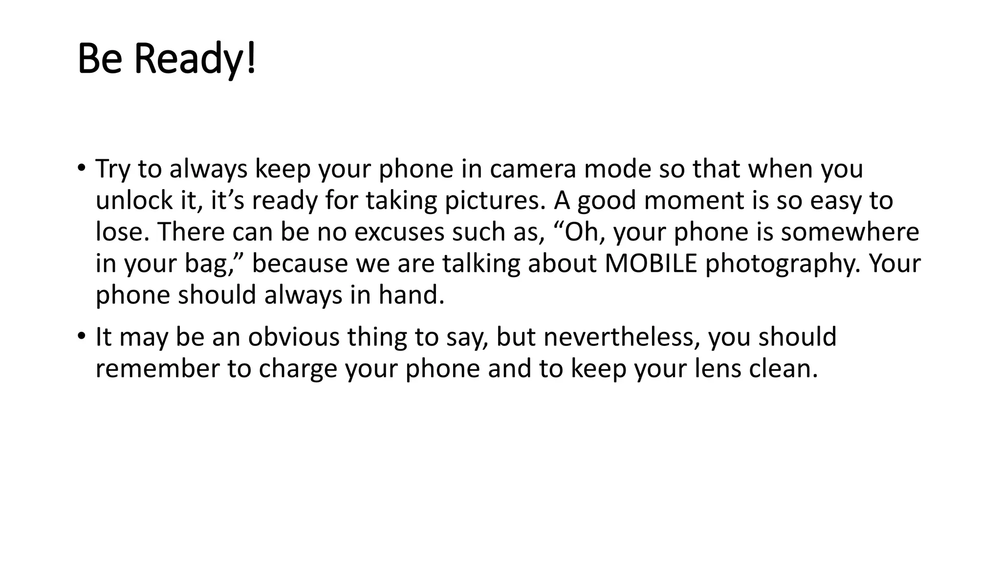 Mobile photography ppt | PPT