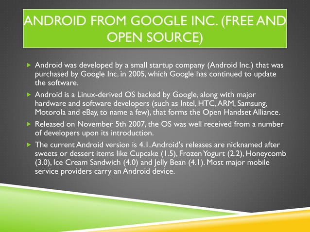 Mobile platforms | PPTX | Operating Systems | Computer Software and Applications