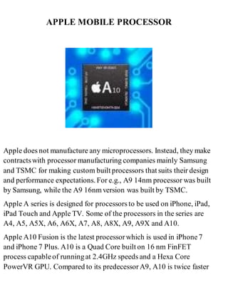 Mobile processors | DOCX