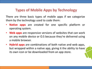 Types of Mobile Applications | PPTX