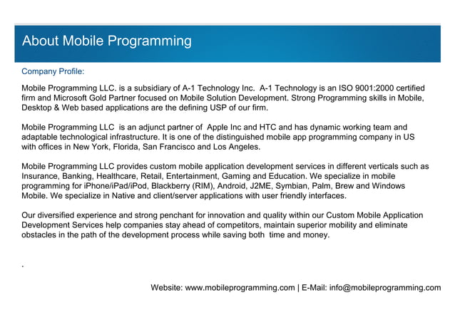 Mobile Programming Services | PPT