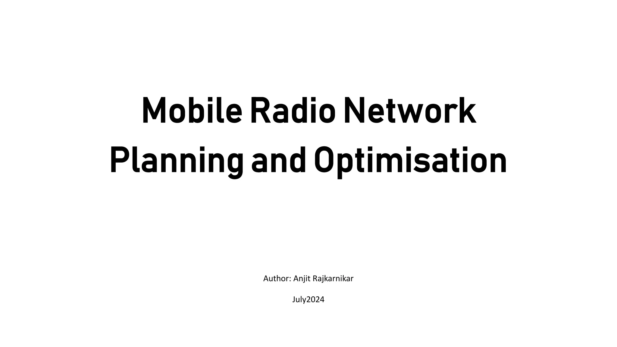 Mobile Radio Network planning and optimisation.pptx