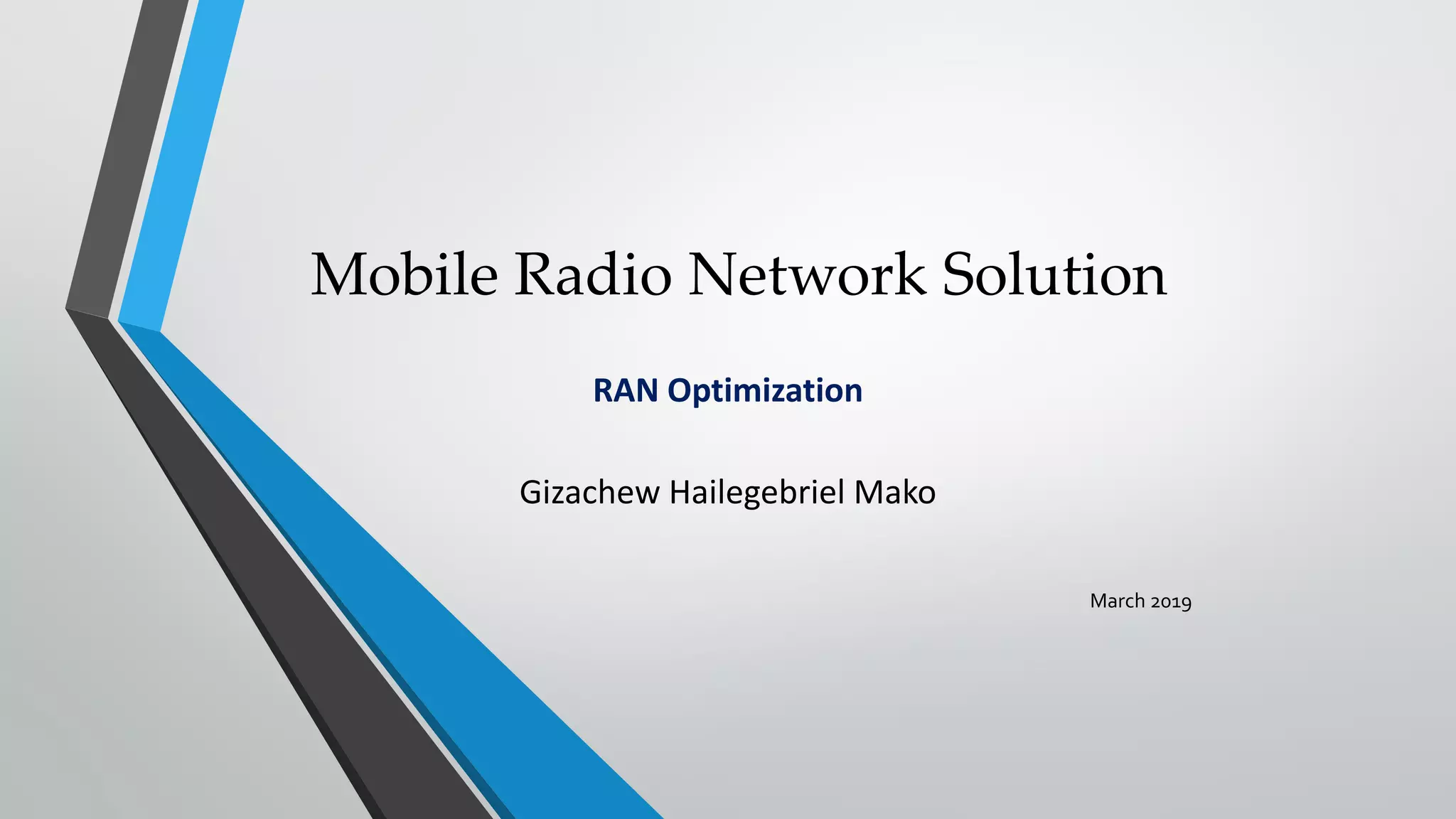 Mobile Radio Networkran Optimization Pdf