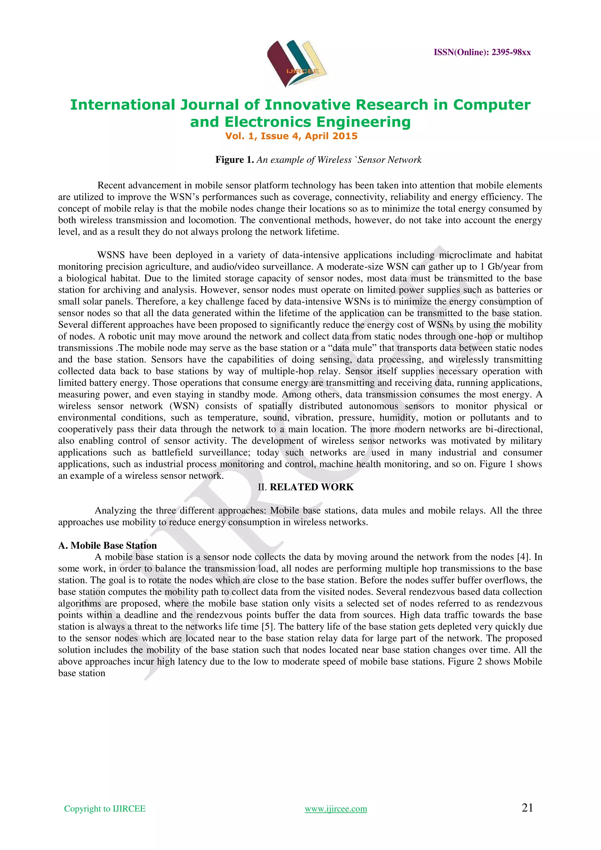 Mobile Relay in Data-Intensive using Routing Tree WSN | PDF