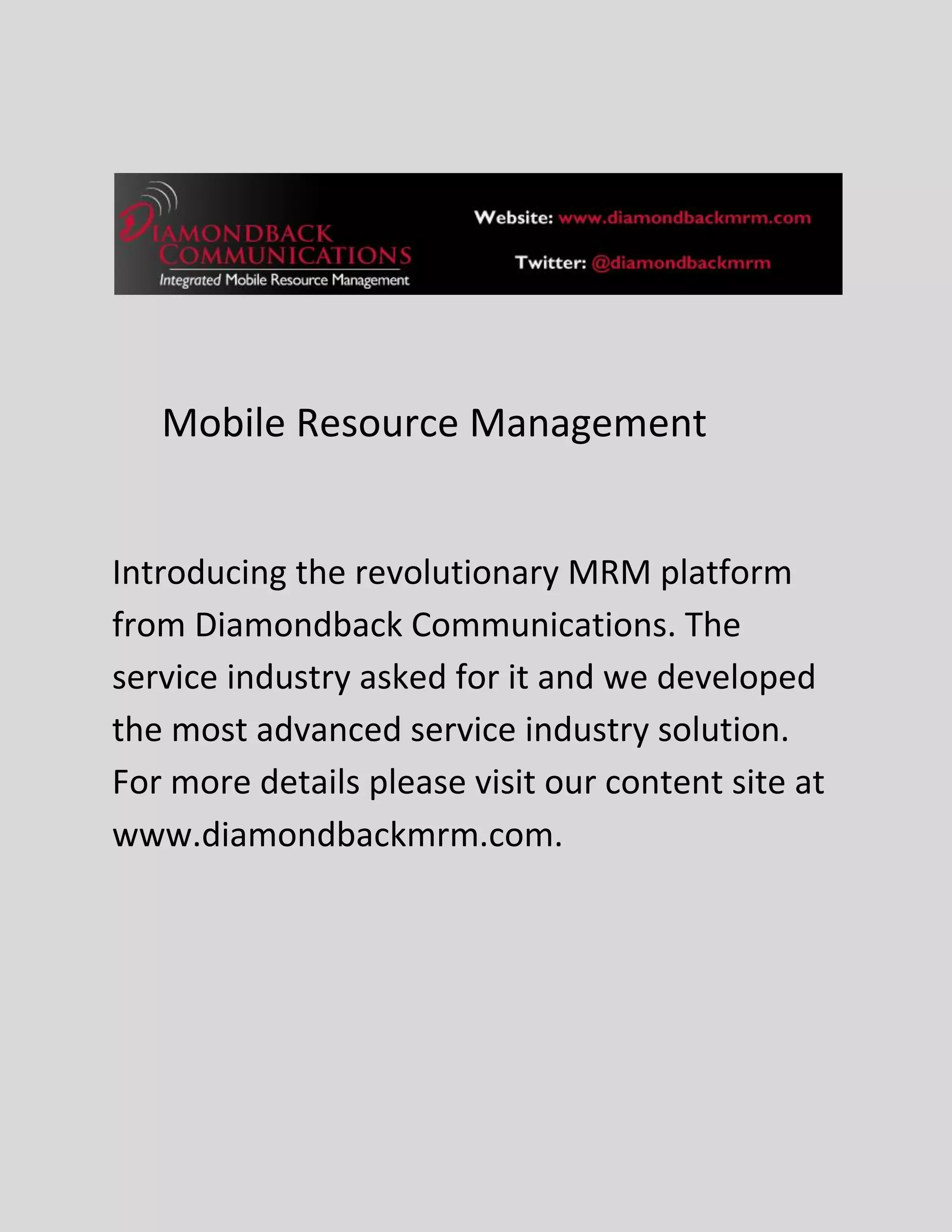 Mobile Resource Management | PDF