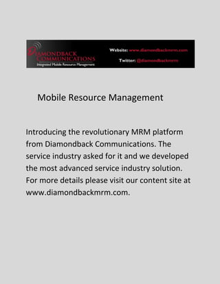 Mobile Resource Management | PDF