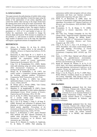 Mobile robot path planning using ant colony optimization | PDF | Robotics | Technology & Computing