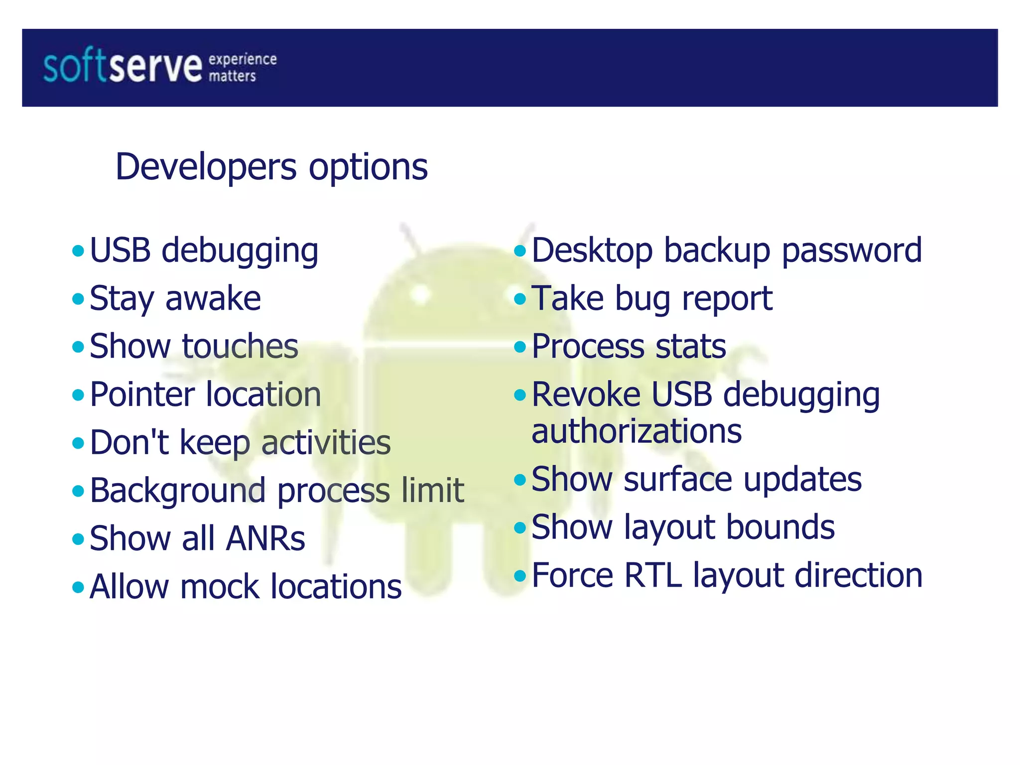 Android Mobile Application Testing: Human Interface Guideline, Tools | PPT