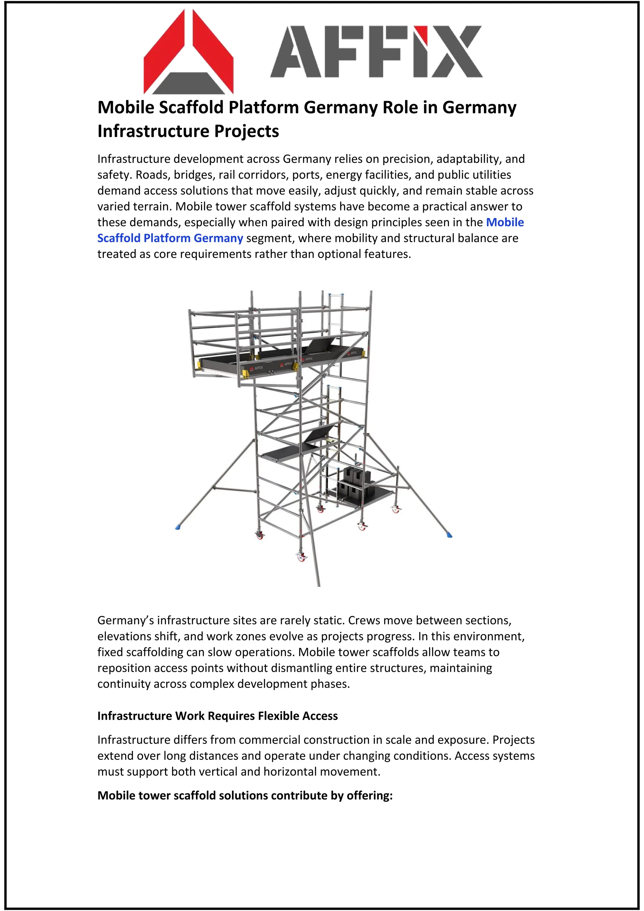 Mobile Scaffold Platform Germany Role in Germany Infrastructure ...