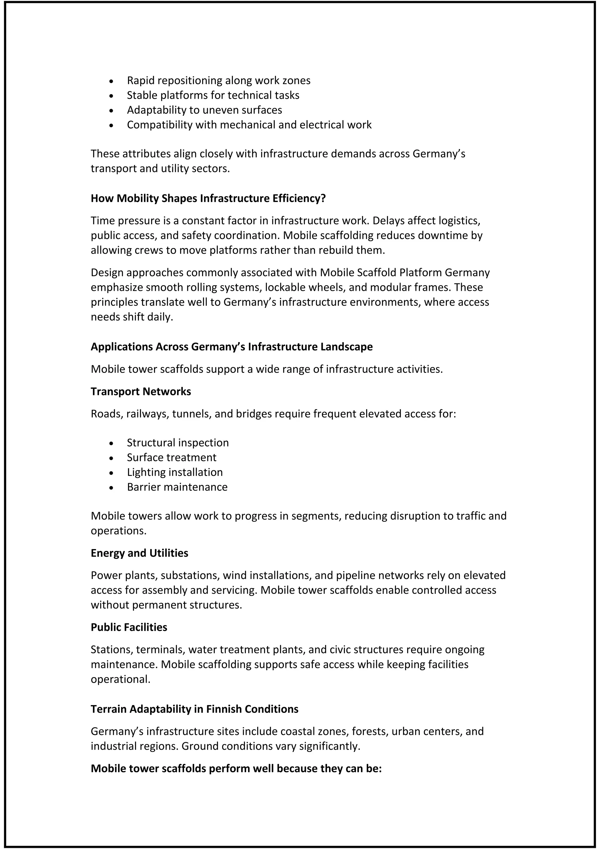 Mobile Scaffold Platform Germany Role in Germany Infrastructure ...
