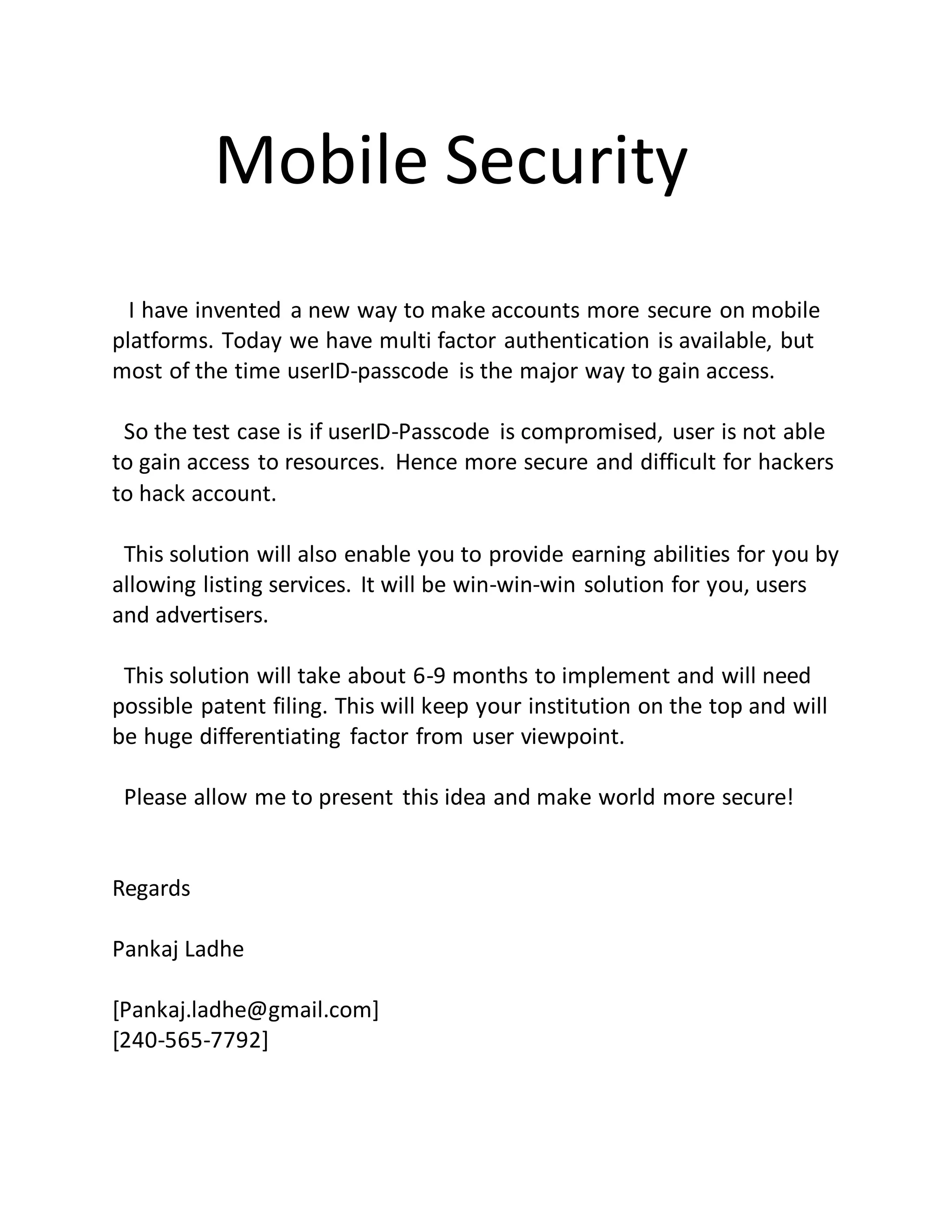 Mobile security | DOCX
