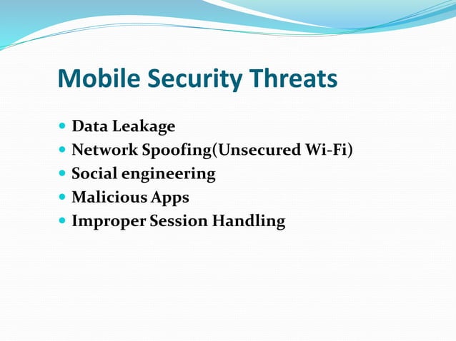 Mobile security | PPTX | Email | Internet