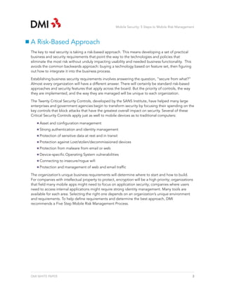 5 Steps to Mobile Risk Management | PDF