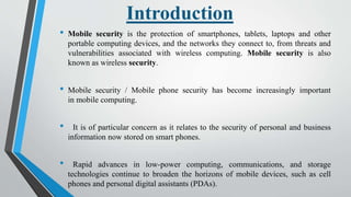 Mobile security in Cyber Security | PPTX