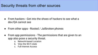 Mobile security and drozer tool demo | PPTX