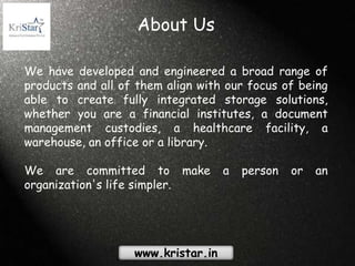 Mobile Shelving Benefits | Kristar Advanced Tech Solutions | PPTX | Data Storage and Warehousing ...