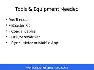 Mobile Signal Booster Installation Guide With Images | PPTX