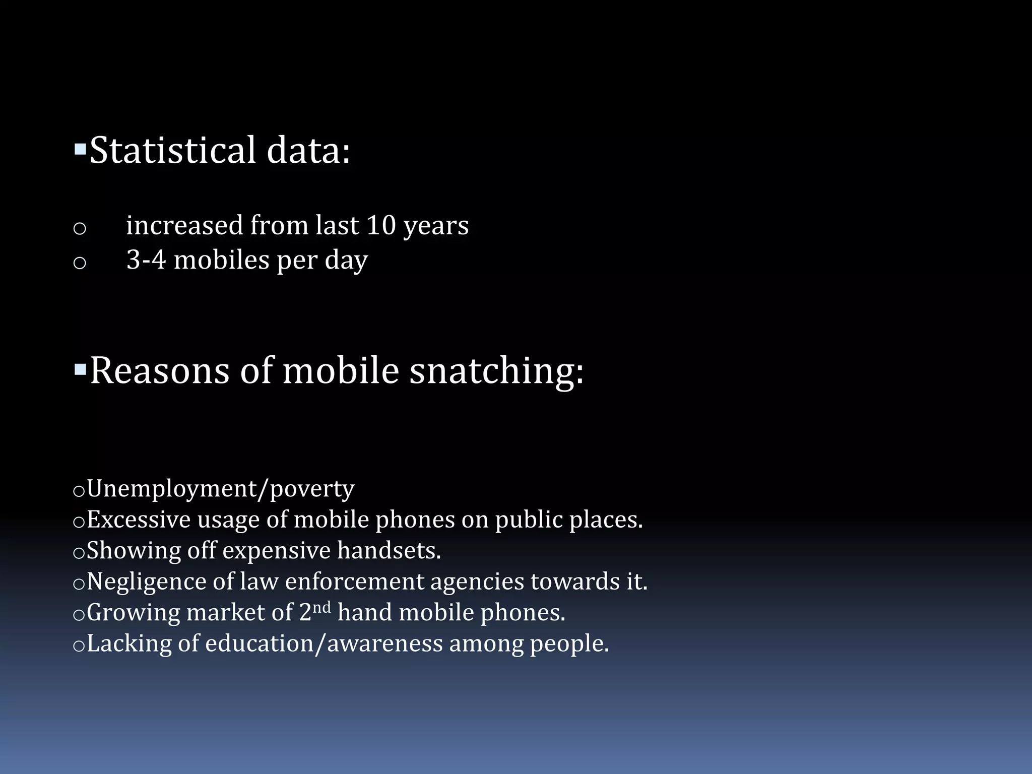 Mobile snatching ppt. | PPT