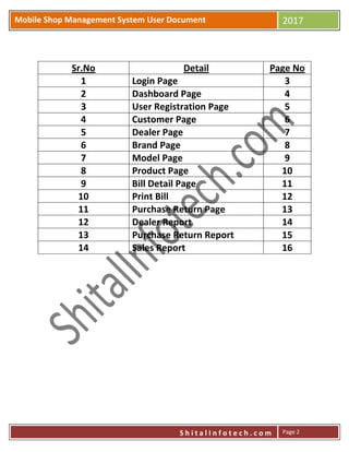 Mobile store billing software user manual by shital infotech | PDF