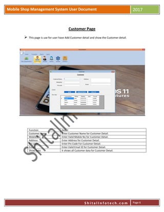 Mobile store billing software user manual by shital infotech | PDF