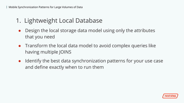Mobile Synchronization Patterns for Large Volumes of Data | PPTX | Databases | Computer Software ...