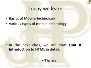 Mobile technologies | PPTX | Smartphones | Consumer Electronics