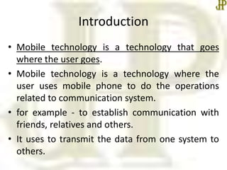 Mobile technologies | PPTX