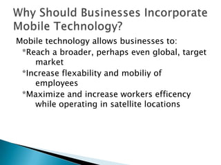 Mobile technology | PPTX