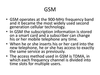 Mobile Telephone system lecture 5.pptx | Smartphones | Consumer Electronics
