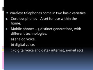 Mobile telephone systems | PPTX