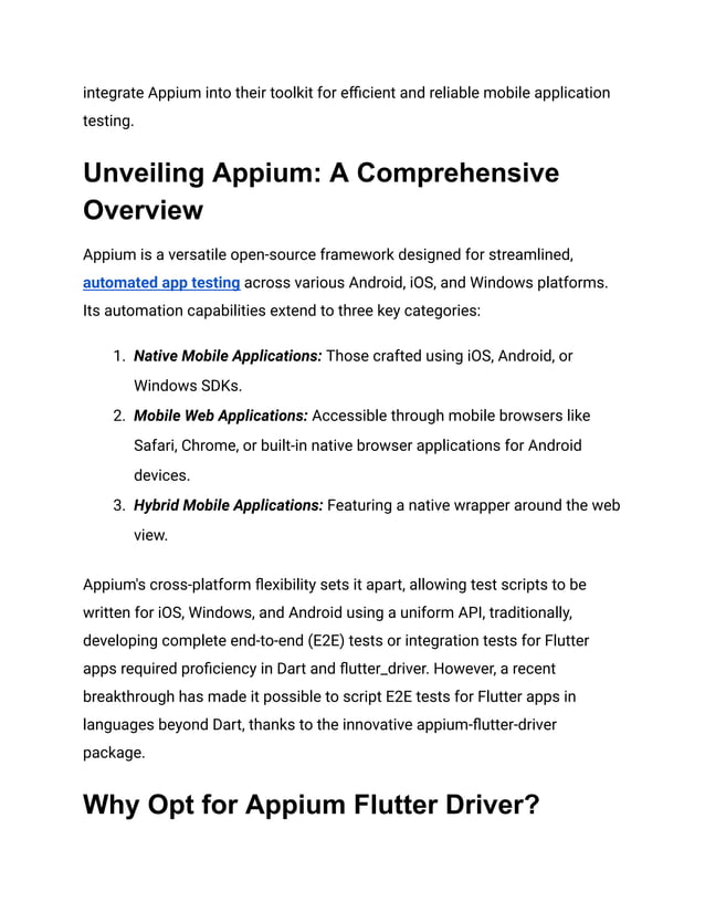 Mobile Test Automation With Appium Flutter Driver A Comprehensive