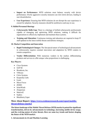 Mobile Threat Defence Market Global Trends and Forecast Analysis (2023-2032) | PDF