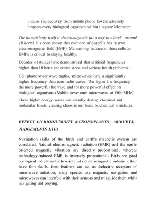 Mobile Tower Radiations & its effects | DOCX