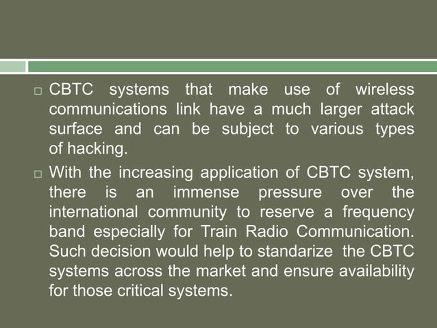 Communication Based Train Control (Mobile Train Radio Communication) | PPTX