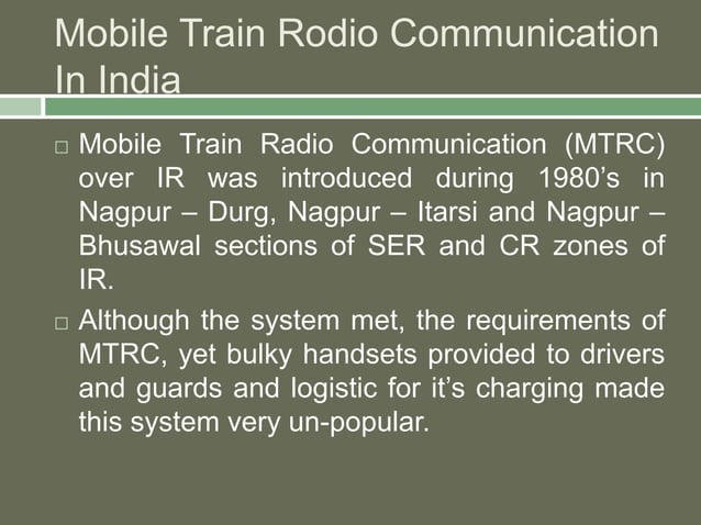 Communication Based Train Control (Mobile Train Radio Communication) | PPTX