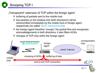 Mobile transport layer | PPT | Computer Networking | Computing