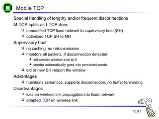 Mobile transport layer | PPT | Computer Networking | Computing