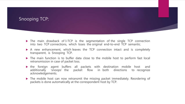 Mobile Transport Layer Pptx Computer Networking Computing