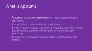 Mobile UI Testing using Appium and Docker | PPT