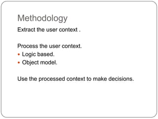 Mobile user context identification | PPTX