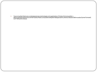 Mobile user context identification | PPTX